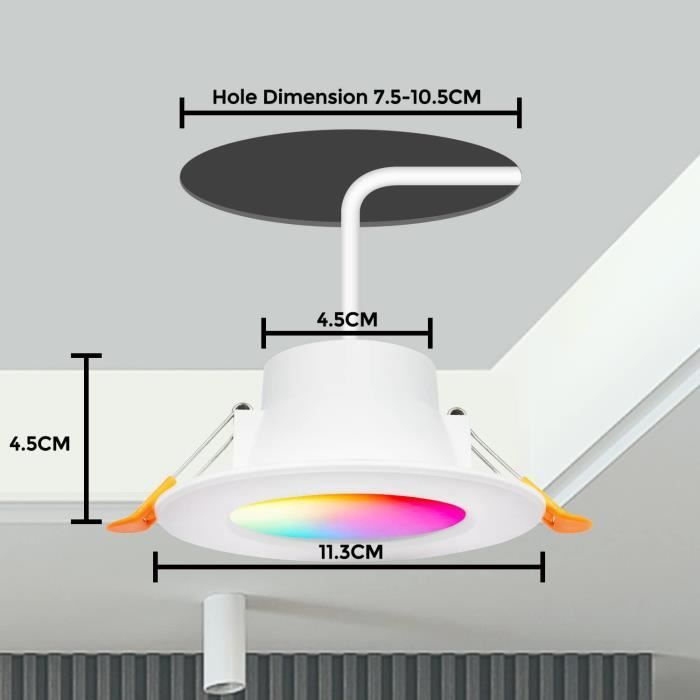 Spot Led Encastrable 10W Rgb Rgbw Plafonnier Led Blanc Chaud Rond Spot ...