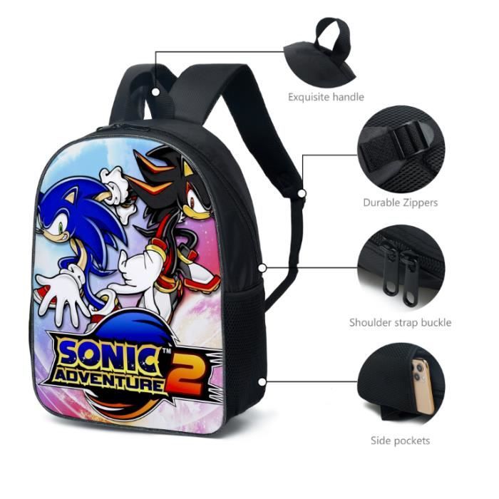 Sonic The Hedgehog à dos pour enfants, trousse à crayons, sac à ...