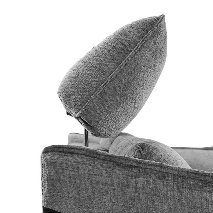 Canapé 3 places relax électrique tissu chenillé bicolore gris et gris ...