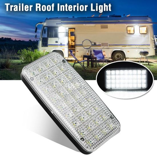 Rectangulaire Lampe de lecture intérieure 12V 6W 36 SMD pour DC 12V ...