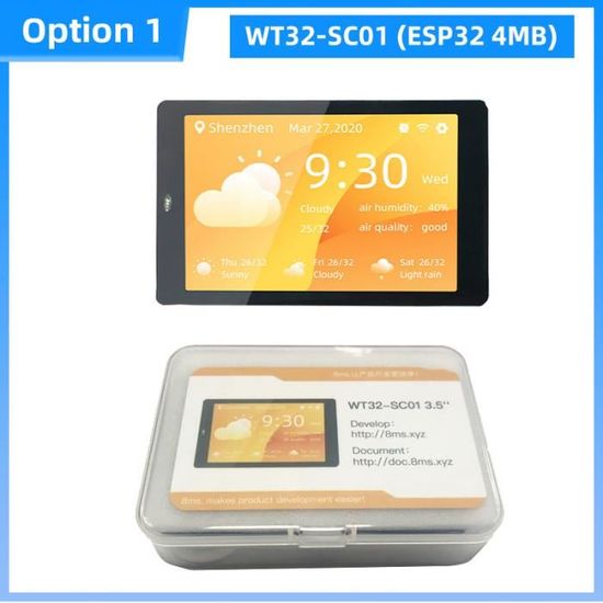 WT32 SC01 - ESP32 carte de développement MCU avec 3.5 pouces écran tactile 320X480 LCD affichage ...