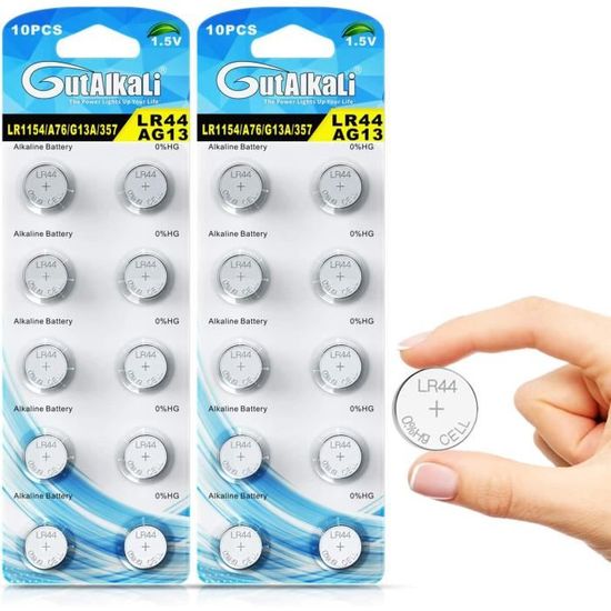 Blister 20 Piles Boutons AG13 LR44-LR1154-357 sans Mercure[593] - Cdiscount Jeux - Jouets