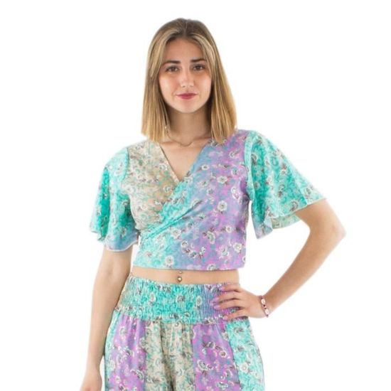 Crop top cache cœur Coline Beige - Cdiscount Sport