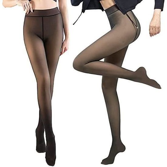 Collants pour Femmes(220g), Slim Extensible Chaud Toison Collant Moulants, doublés Polaire ...