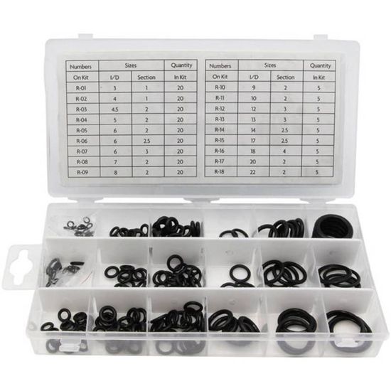 Jeu de joints toriques métriques en nitrile 225 pcs Perel HAS02 ...