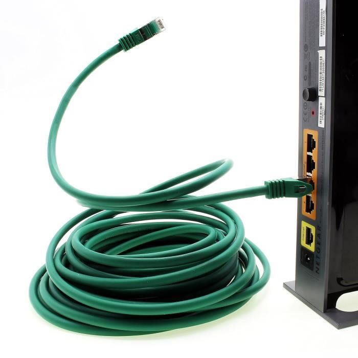 Câble réseau Cat. 7 Gigabit Ethernet LAN avec prise RJ45 Cat6 a Double ...