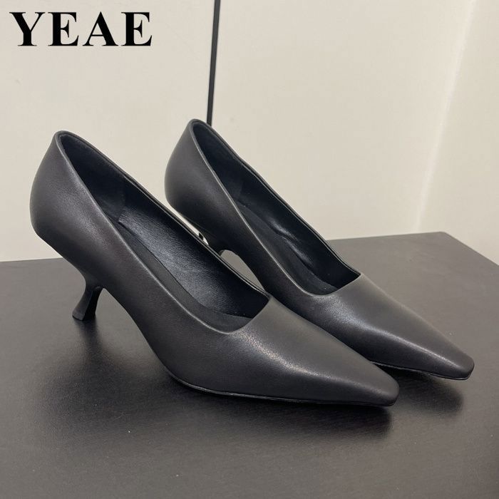 Escarpins pointus en cuir véritable pour femmes,chaussures de banquet ...