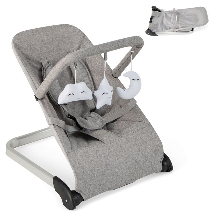 GOPLUS Transat Pliable pour Bébé 0 à 6 Mois avec Barre de Jouets ...