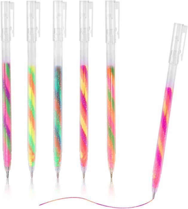 6pcs Neon Gelstifte,Stylos Arc en Ciel Rainbow Pens Stylo Néon à ...