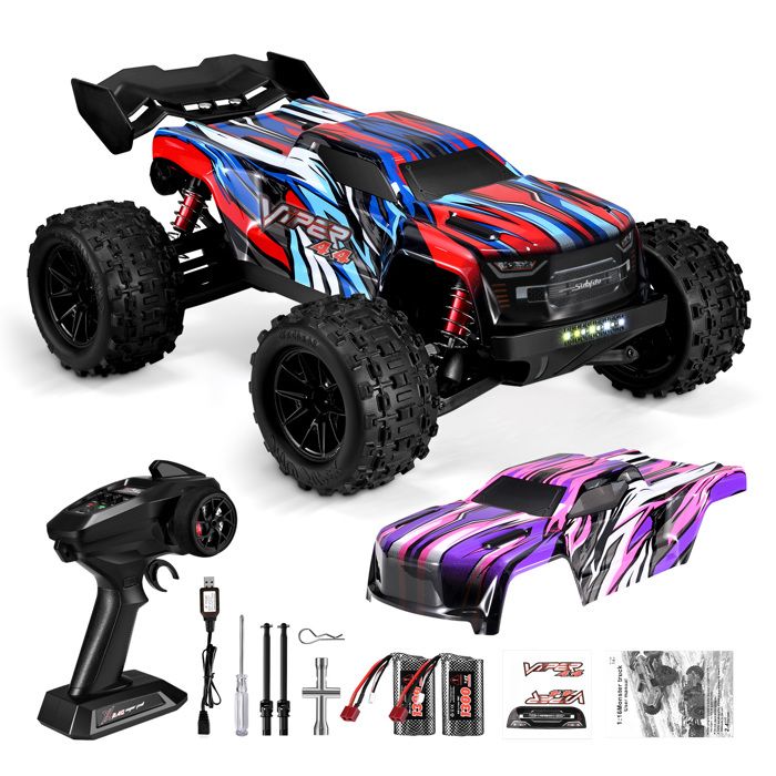 Voiture télécommandée 1:16, 50Km/h Moteur Brushless, 4WD 2.4GHz RC ...