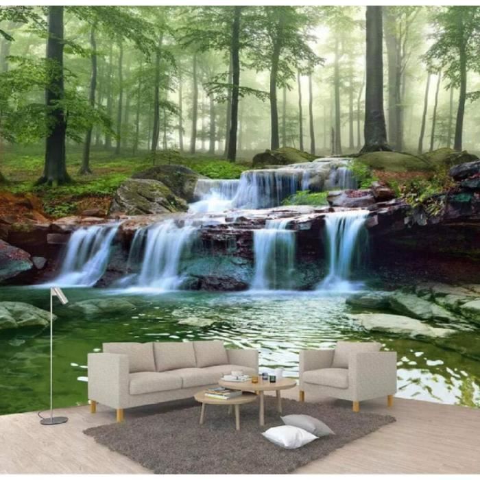 Papier Peint Panoramique 3D Intissé Murales poster photo Décoration Murale 350x250cm grand bois ...