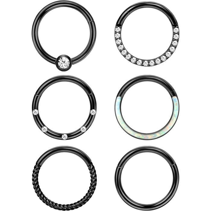 6 Pcs 16G 18G Nez Piercing Nez Anneau pour Femme Homme Acier ...
