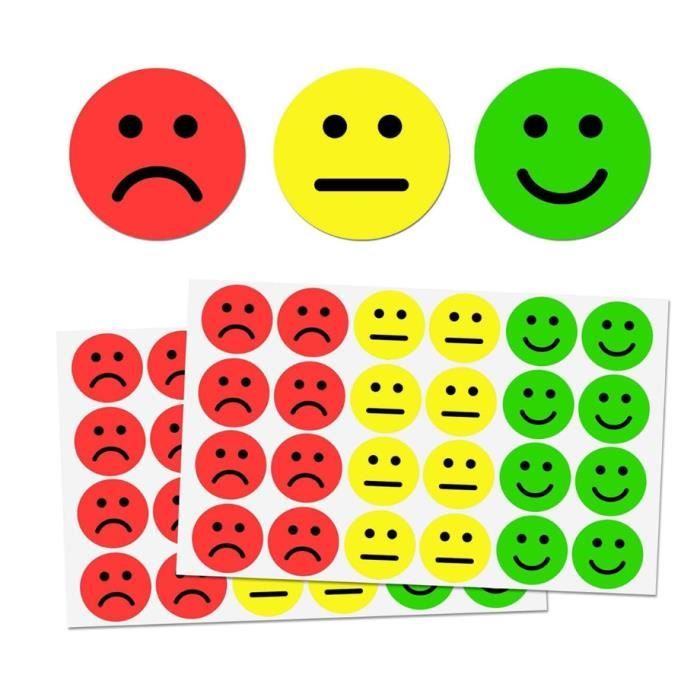 1200 Gommette Smiley Enfant Autocollant Sticker,Élèves pour Tableau de ...