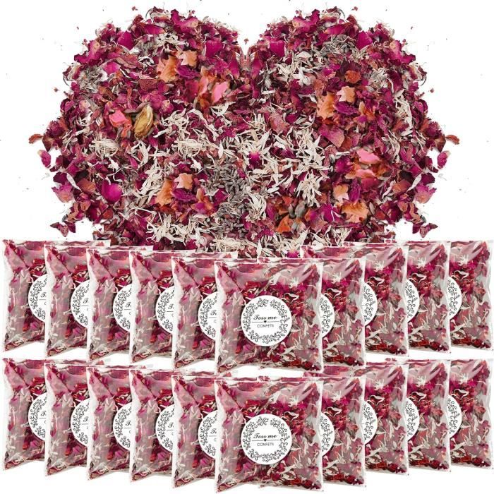 20Pcs Petale De Rose Petales A Jeter Mariage Confettis Biodegradables ...
