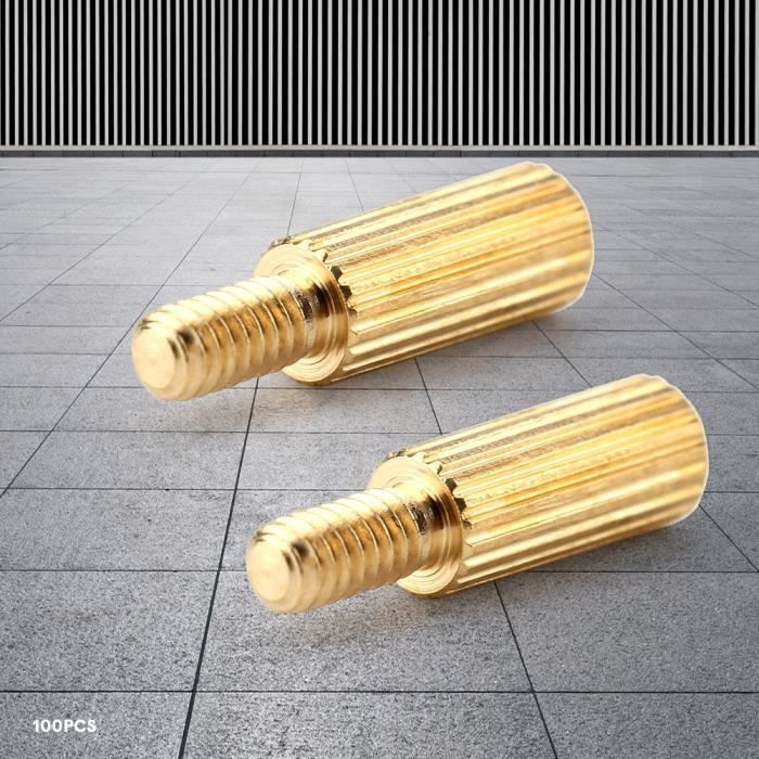 Cikonielf goujons de pilier de filetage en laiton 100 pièces M2 laiton ...