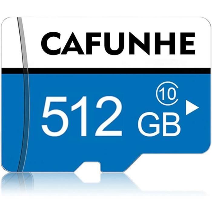 Carte Micro Sd 512 Go Avec Adaptateur (10 Niveaux Haute Vitesse), Carte ...