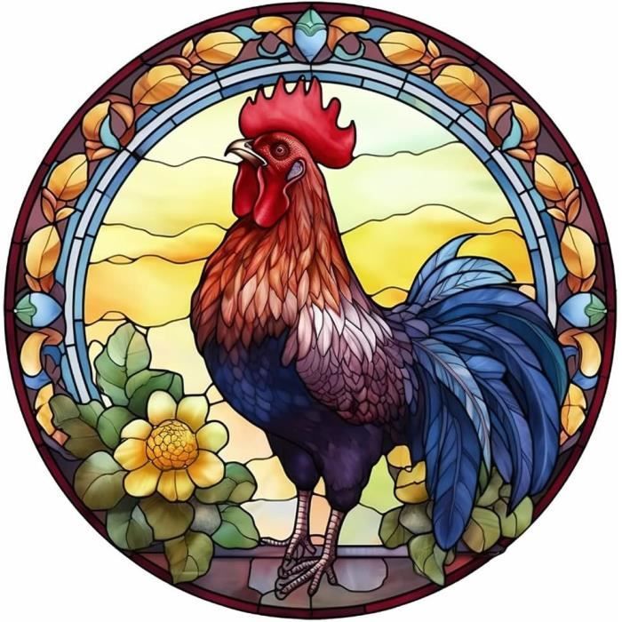 Diamond Painting Vitrail Kit Complet Broderie Diamant Animaux Coq ...