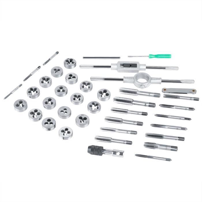 Jeu de tarauds et filières Taraud et Matrice Standard, 40 Pièces M3-M12 Jeu de Tarauds et ...