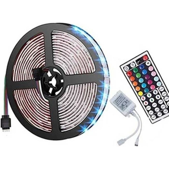 Ruban LED 3M, Bandeau LED Etanche, Lumiere LED Pour Chambre, 3528 RGB Barre LED Multicolore, 12V ...