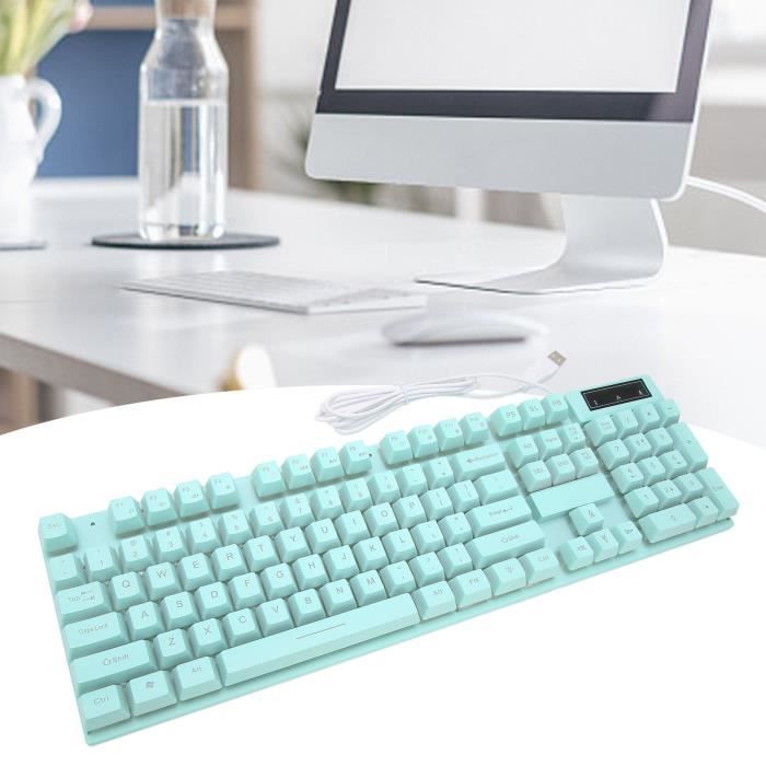 Qiilu Clavier de jeu Clavier rétroéclairé, Clavier Mécanique 104 ...