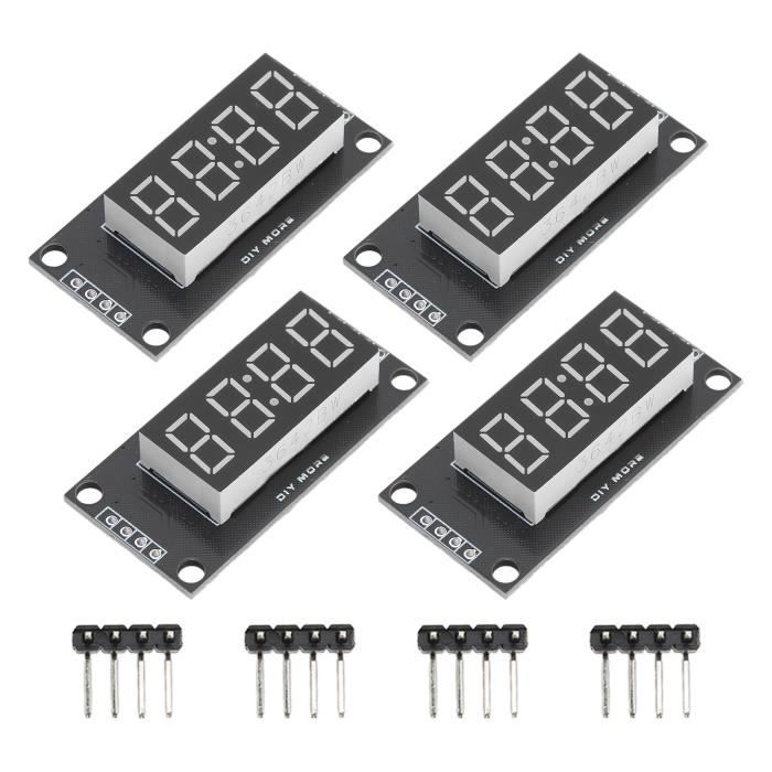 Qiilu Module Daffichage à 7 Segments 4 Ensembles De Module Daffichage De Tube Numérique Led 4