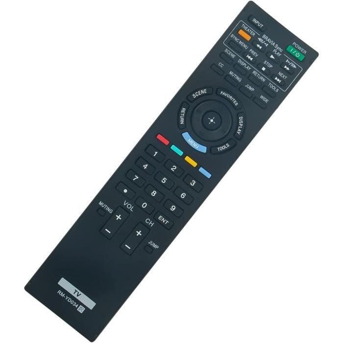 Rm-Yd034 Télécommande Remplacée --Fit Pour Sony Bravia Tv Télécommande ...