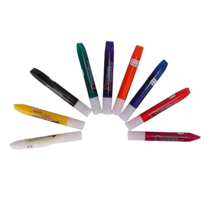 Stylos à colorier pour enfants - TMISHION - 9 pièces - Résine liquide ...