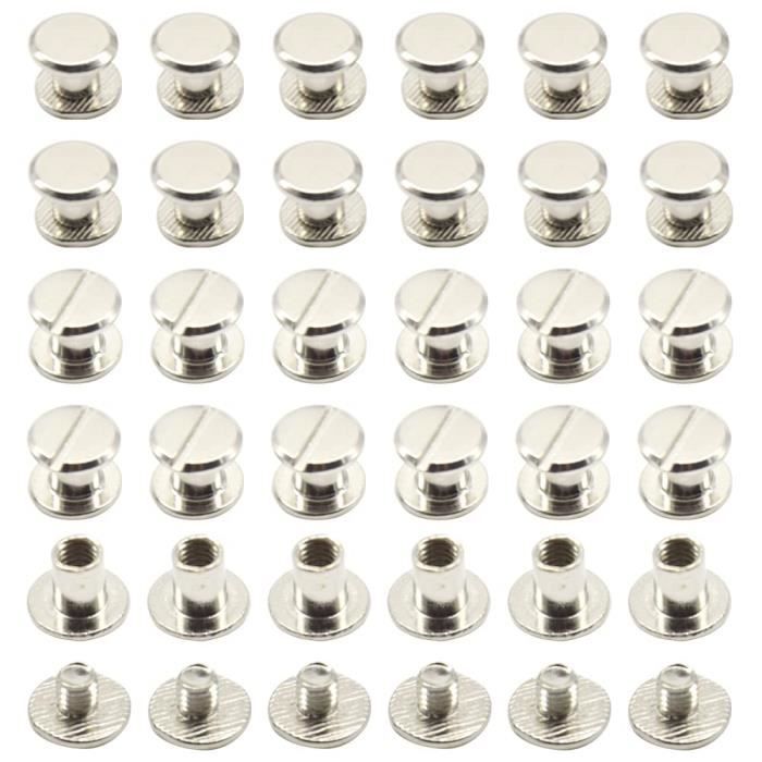 Lot De 100 Vis Pour Reliure M5 X 6 Mm Vis À Tête Plate En Argent Vis ...