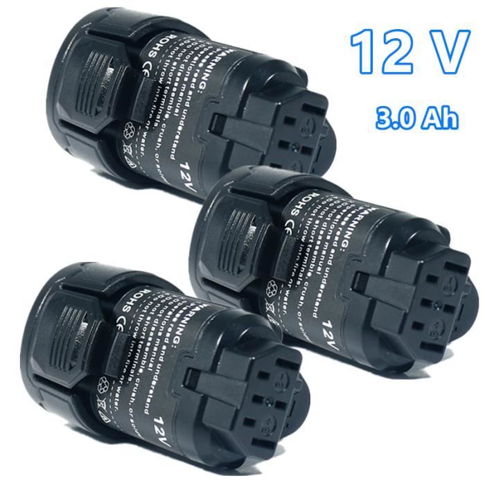 3 pcs batterie d'outils pour AEG 12V 3.0Ah Li-ION L1215 L1215P L1215R ...