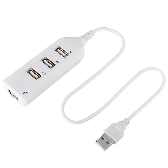 HUB,WHITE--Hub Universel Usb 2.0 À 4 Ports, Haute Vitesse, Avec Câble ...