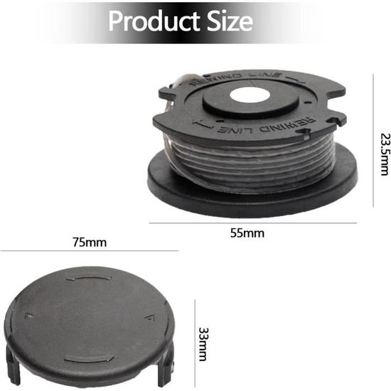 Bobine Rechange pour Coupe Bordure,Bosch F016800569-F016800385 Bobine+ Couvercle de Bobine ...