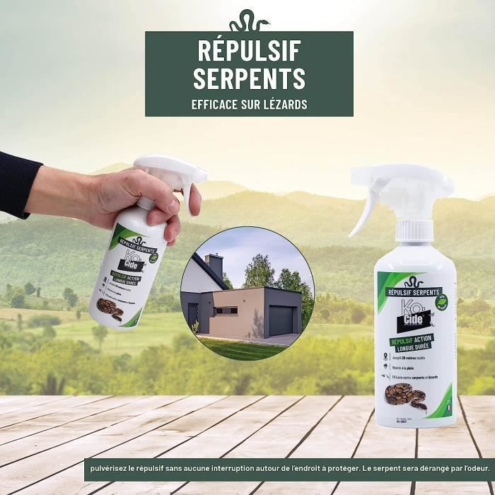 Spray répulsif serpents - Action longue durée - Produit Naturel -450 ...