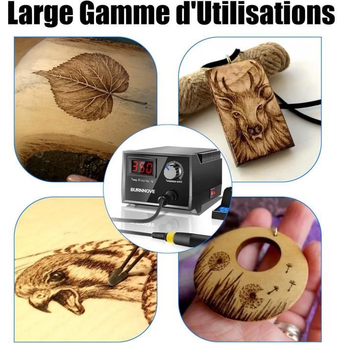 Kit Pyrogravure Bois 60W Machine à Pyrogravure 0°C - 750°C Contrôle de ...