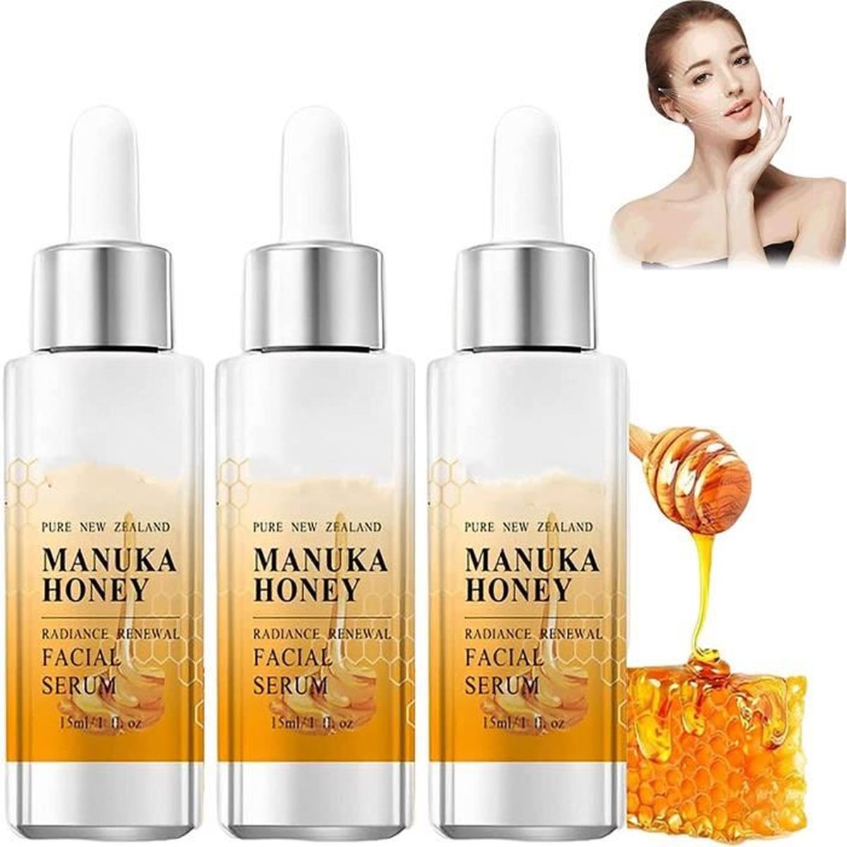 Sérum Visage Au Miel , Hydratant Nourrissant Éclaircit La Peau Sérum ...