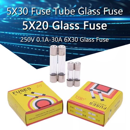 Fusible en verre 5x20,tube,fusible,250V,0.l'autorisation,0.5A,l'autorisation,1.5A,pipeline 3A,3 ...