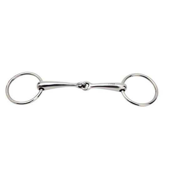 Mors 2 anneaux pour cheval avec joint articulé acier inoxydable Horka ...