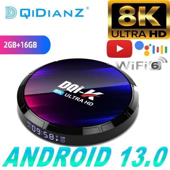 Android 13.0 TV Box, Boîte Multimédia 13 Android Box avec 2 Go RAM 12 ...