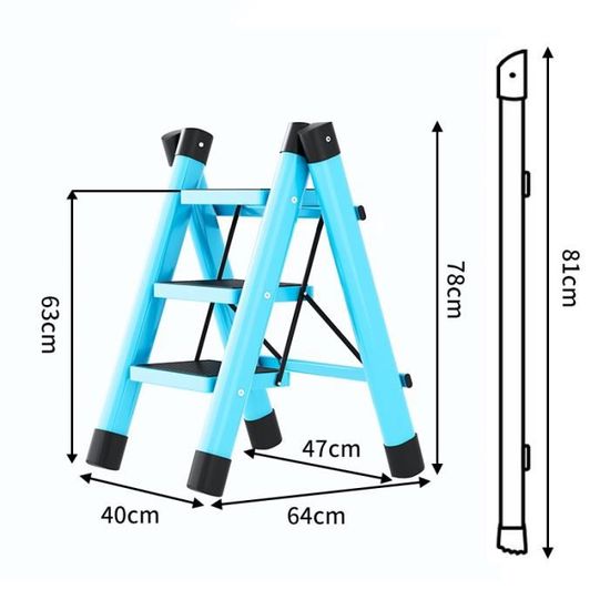 Escabeau pliant 3 étapes YOSOO - Blanc - Charge maximale 150 kg ...