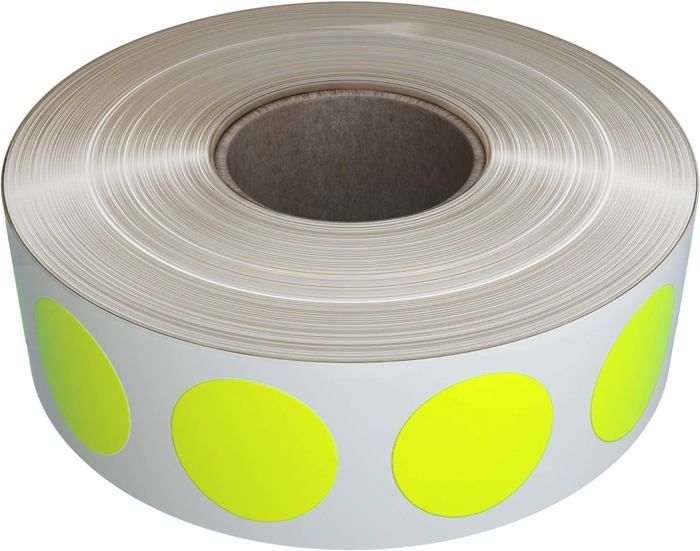 Rouleaux d'étiquettes rondes à pois Couleurs assorties 19 mm 1050 Jaune ...