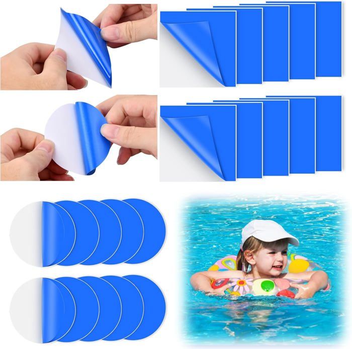 20 Pièces Rustine Piscine, Kit De Réparation De Patch En PVC, Rustines ...