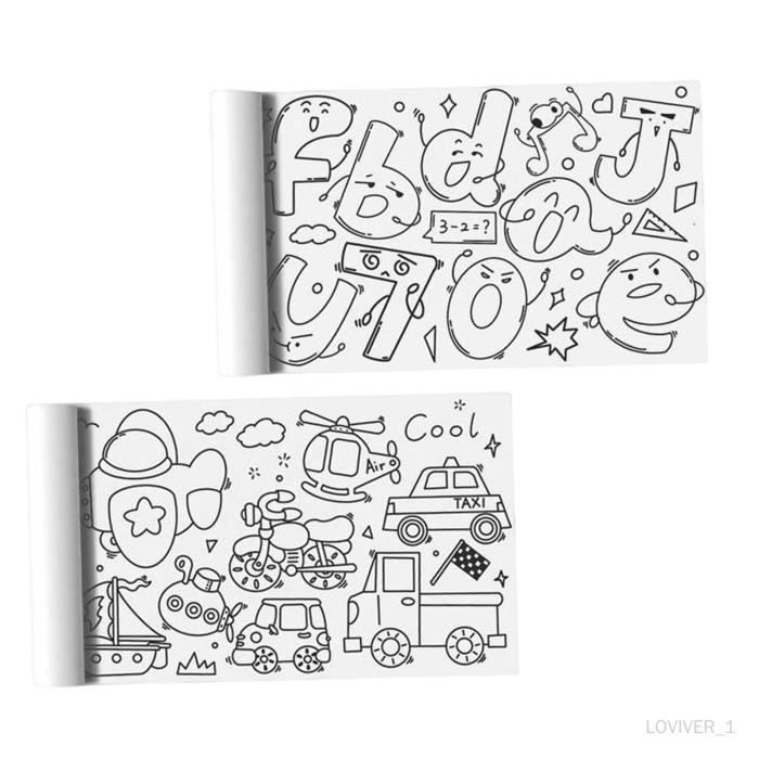 2 Pièces Rouleau de Papier de Coloriage Continu, 30cmx300cm DIY Tout ...