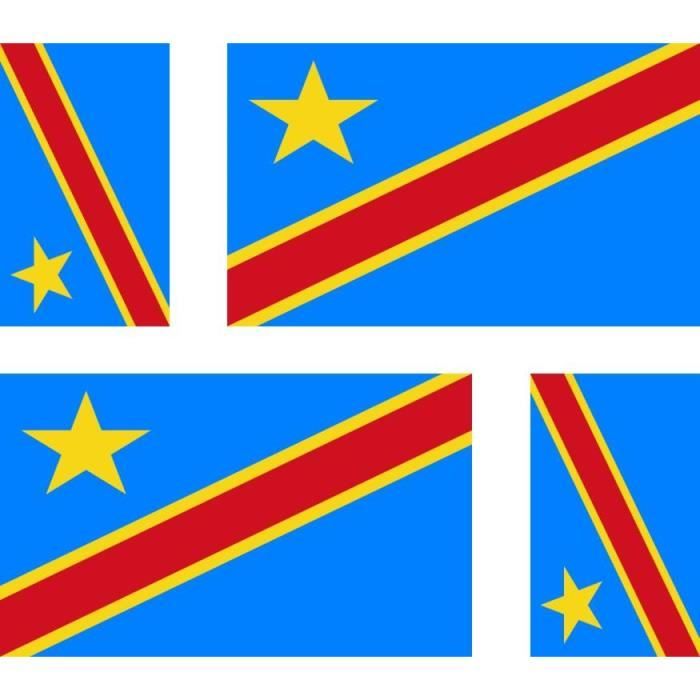 4 autocollant sticker voiture drapeau congo rdc - Achat / Vente ...