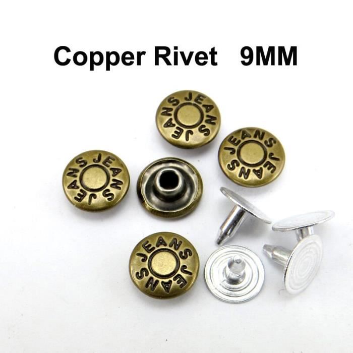 22 -Boutons à Rivets décoratifs en Bronze cuivre pour Jean,50 pièces de ...