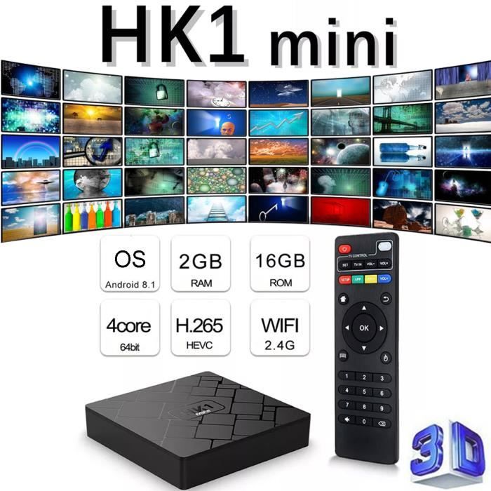 HK1 mini Smart TV BOX Android 8.1 2Go+16Go RK3229 Quad Core 4K 3D WIFI Set-top Box EU PLUS ...