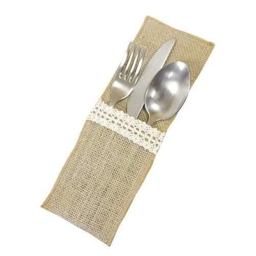 4 porte-couverts jute et dentelle - Cdiscount Maison