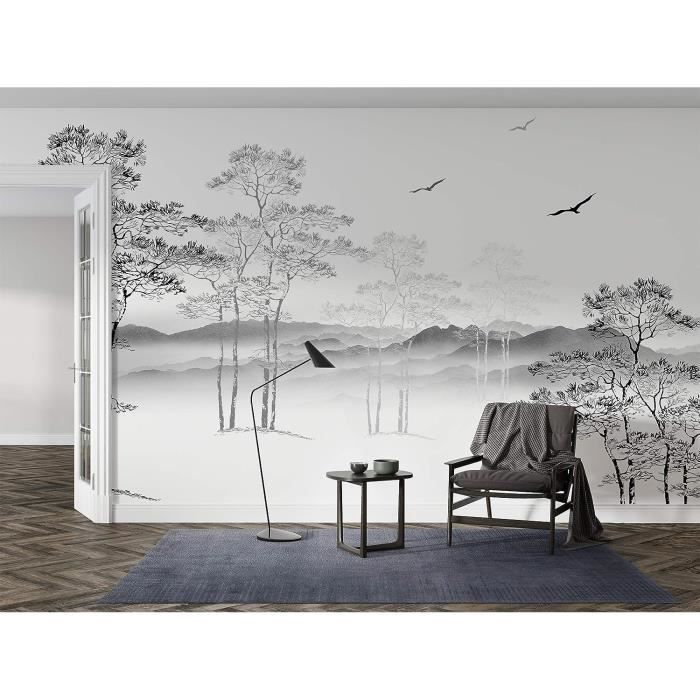 Papier Peint Soie Esquisse noir et blanc, 3D Poster Geant Mural ...