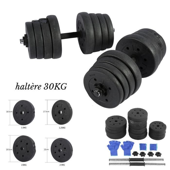 MAG Haltères Musculation Gym Entraînement 30Kg Réglables De 16Pcs ...