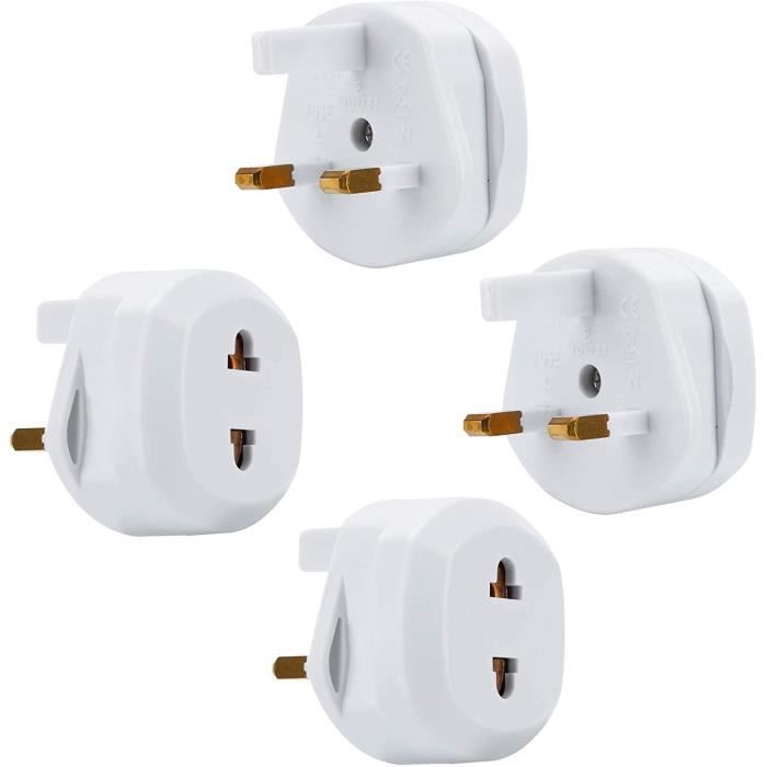 Intirilife 4X Adapteur de Prise en Blanc Set de 4 Pieces Type G a USA ...
