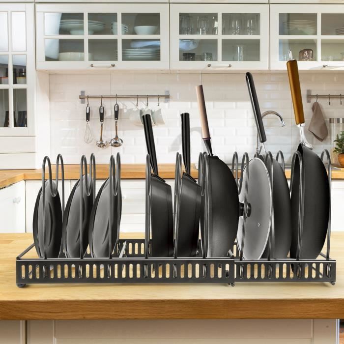 KEDIA. Rangement couvercle casserole, Rack de rangement cuisine à 10 ...