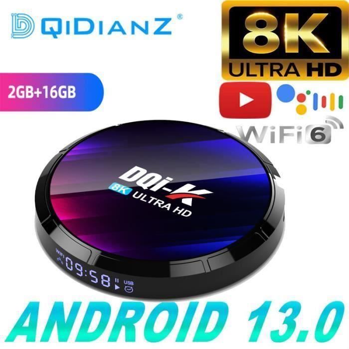Android 13.0 TV Box, Boîte Multimédia 13 Android Box avec 2 Go RAM 12 Go ROM RK3528 Quad-Core ...